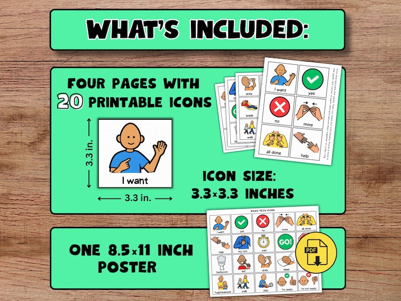Basic Communication Pecs Board & Cue Cards, AAC Visual Aids, Nonverbal ...