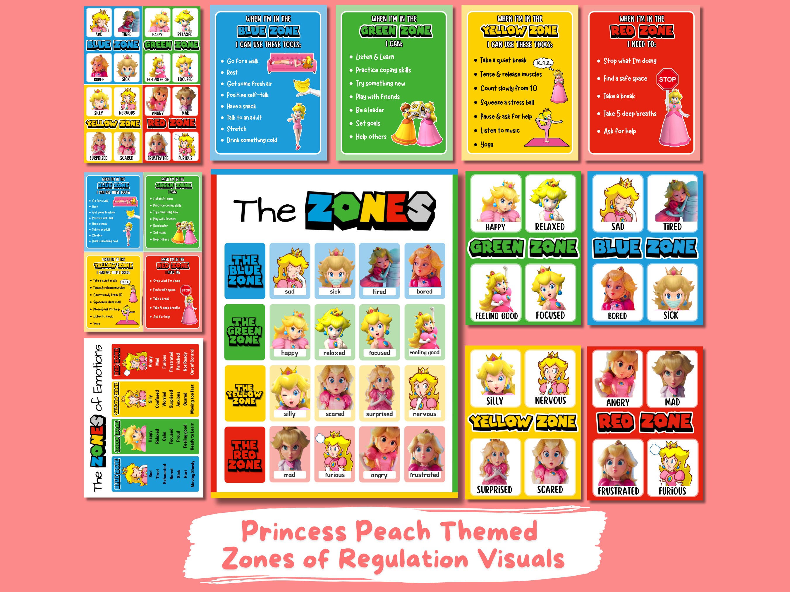 Zones of Regulation, Princess Peach Visuals - Etsy