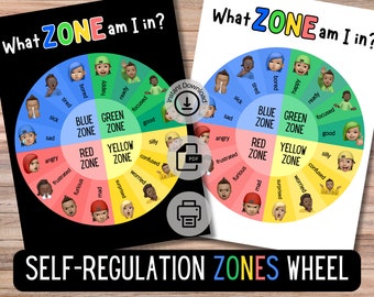 Zones of Regulation Posters Feelings Chart Coping Skills Poster Teacher ...