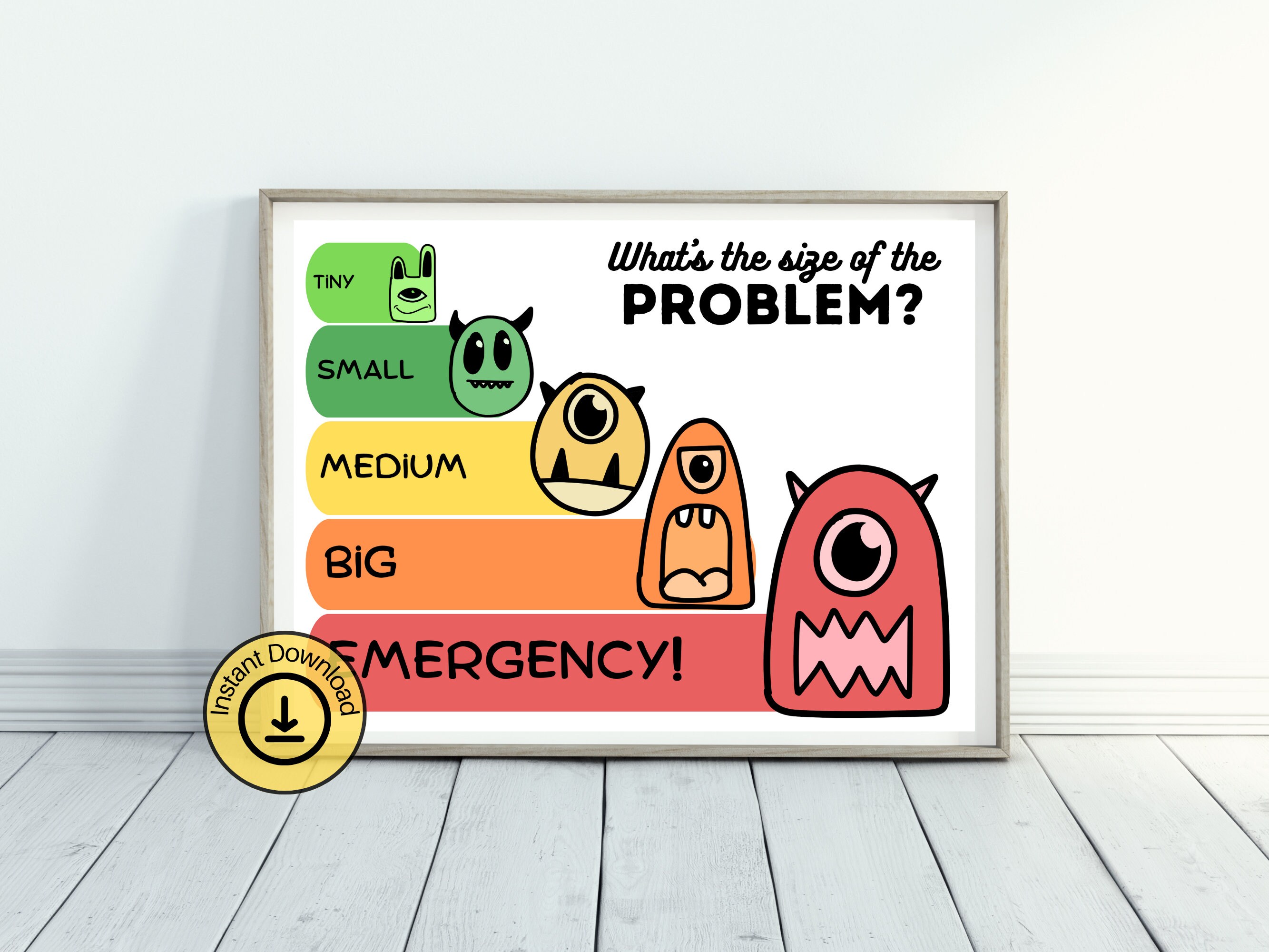Size of the Problem Poster – Zones of Regulation Feelings Chart Monster ...