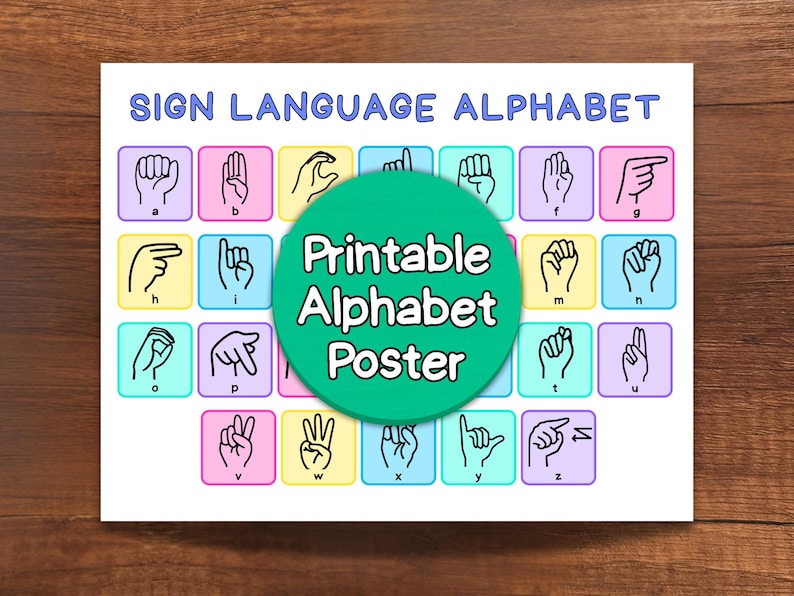 ASL Alphabet Poster & Flashcards: Sign Language Abcs - Pastel Classroom ...