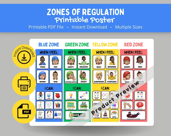 Zones of Regulation, Super Mario, Visual Printables - Etsy Australia