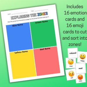 Zones of Regulation Emoji Sorting Activity - Etsy