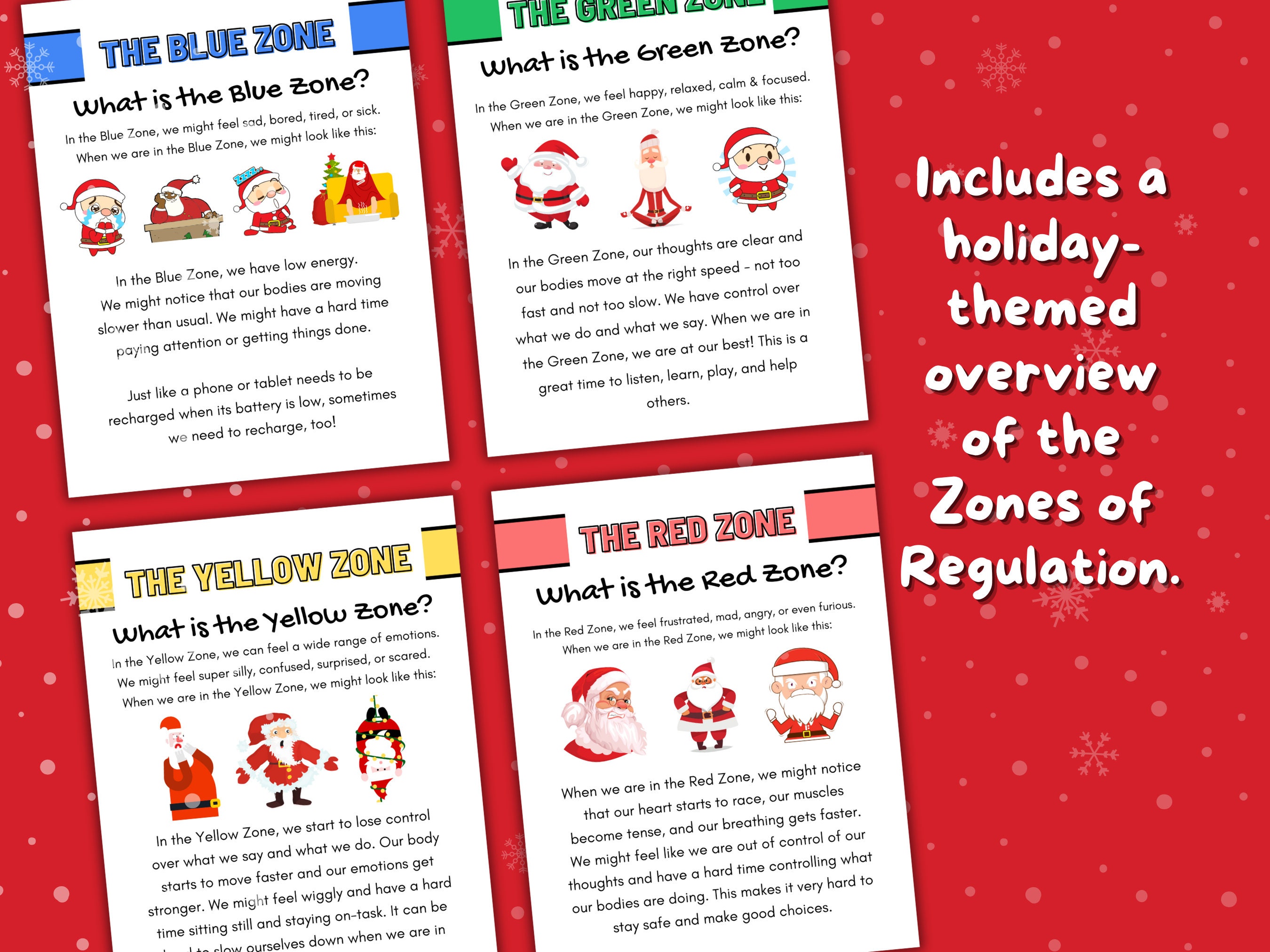 Zones of Regulation Holiday Emotions Sorting Activity - Etsy