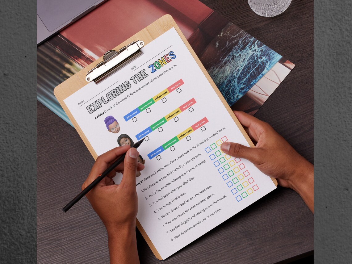 Zones of Regulation Worksheets for Kids - Etsy