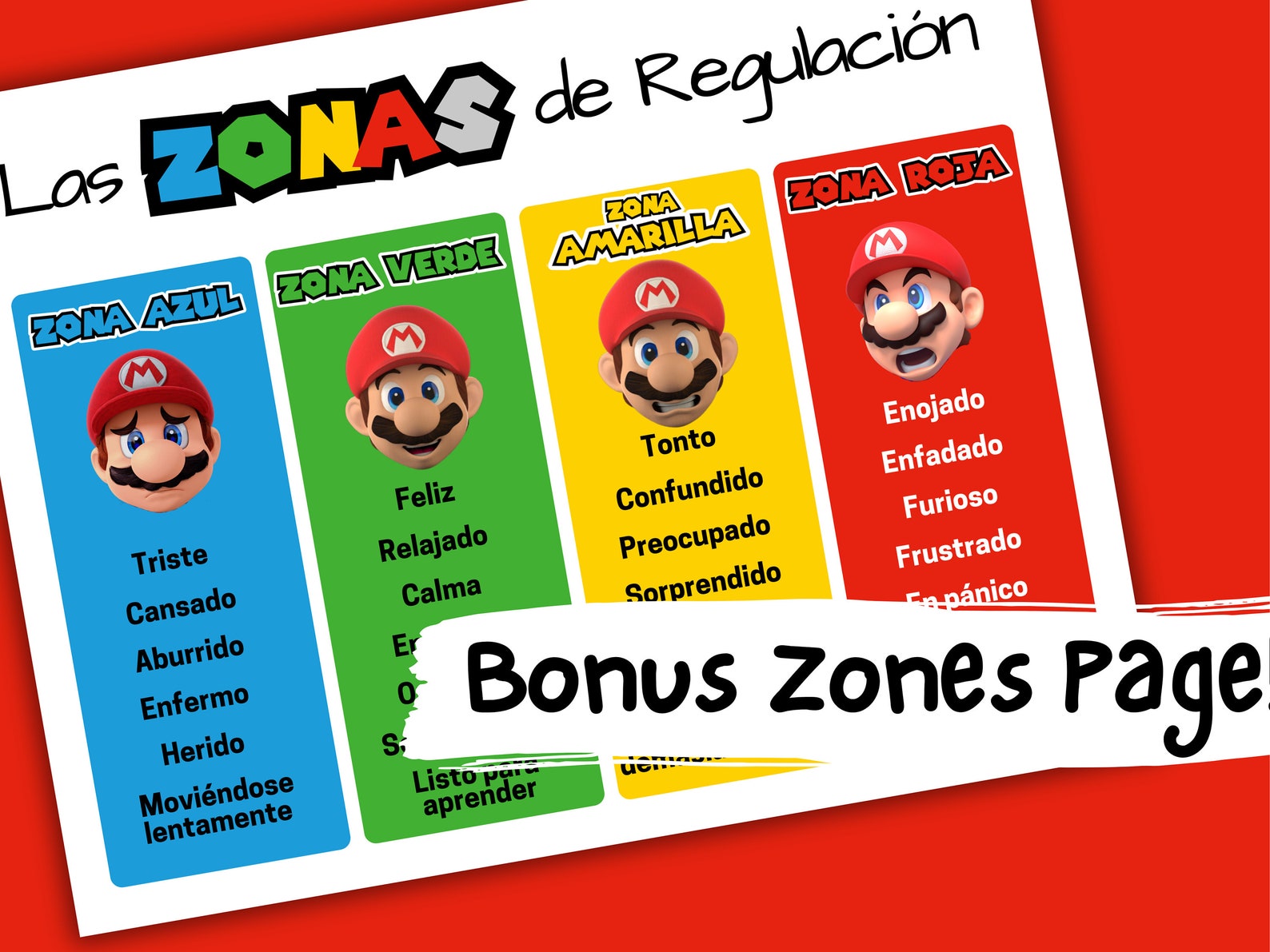 Las Zonas De Regulación, Super Mario, Pósters Imprimibles - Etsy