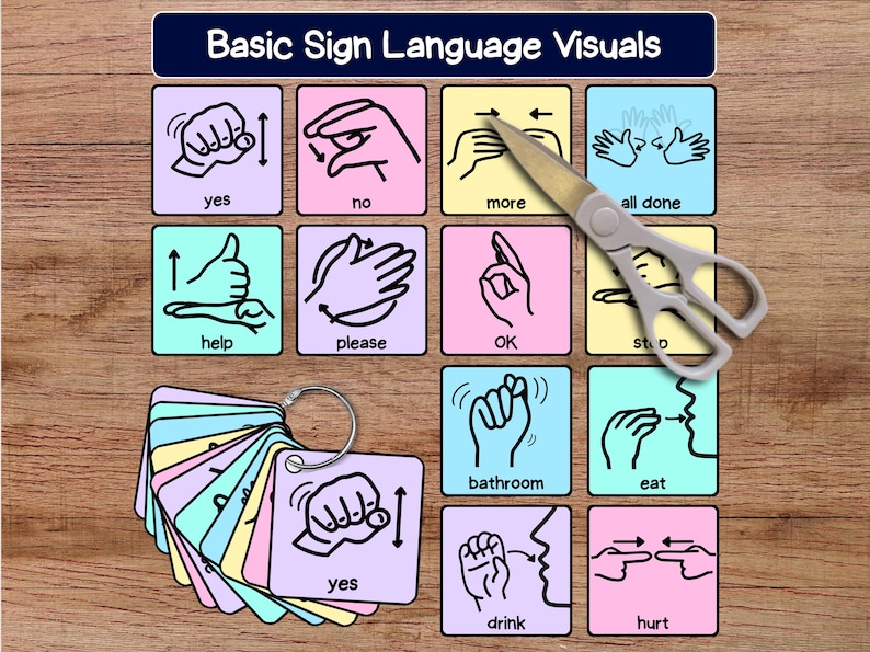Sign Language Flashcards ASL Poster and Card Set for Kids & Toddlers ...