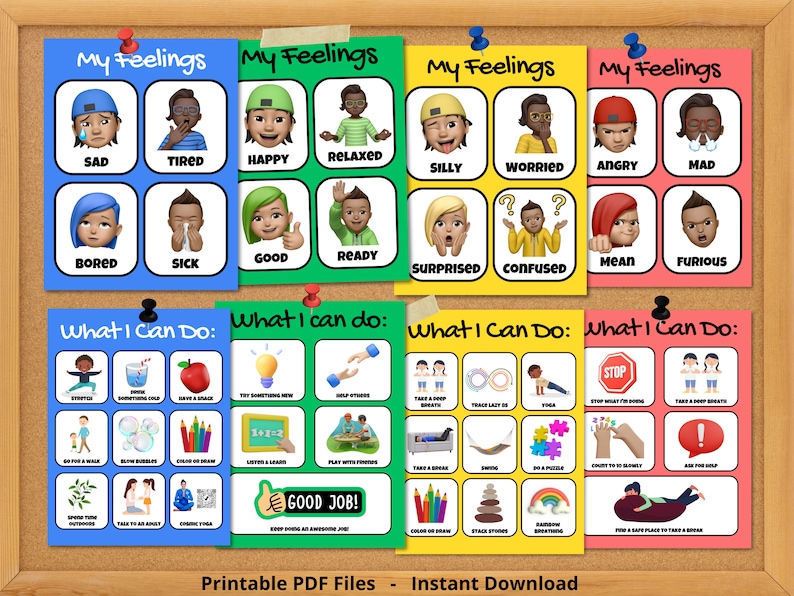 Zones of Regulation Visual Support Bundle – Emotions Chart & Coping ...