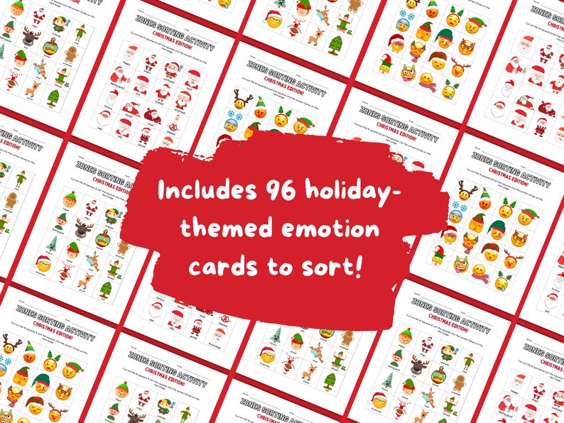Zones of Regulation Holiday Emotions Sorting Activity - Etsy
