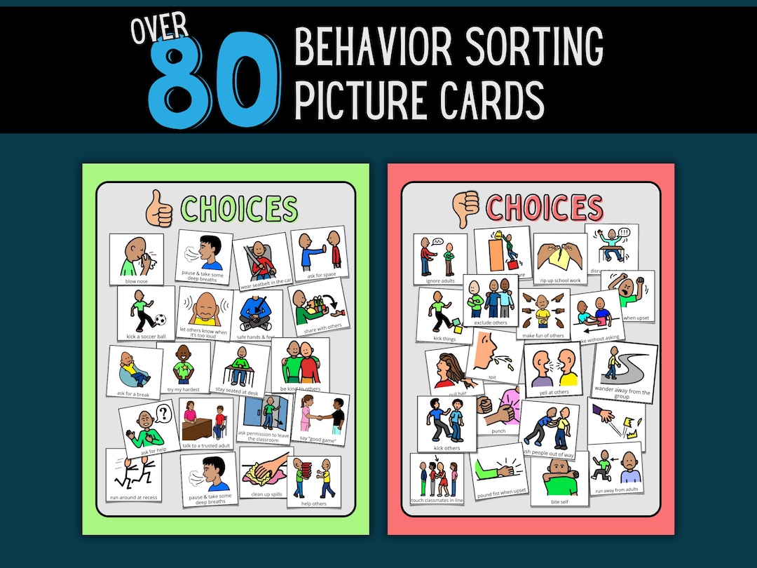 Behavior Sorting Picture Cards - Teach Expected Appropriate Behavior ...