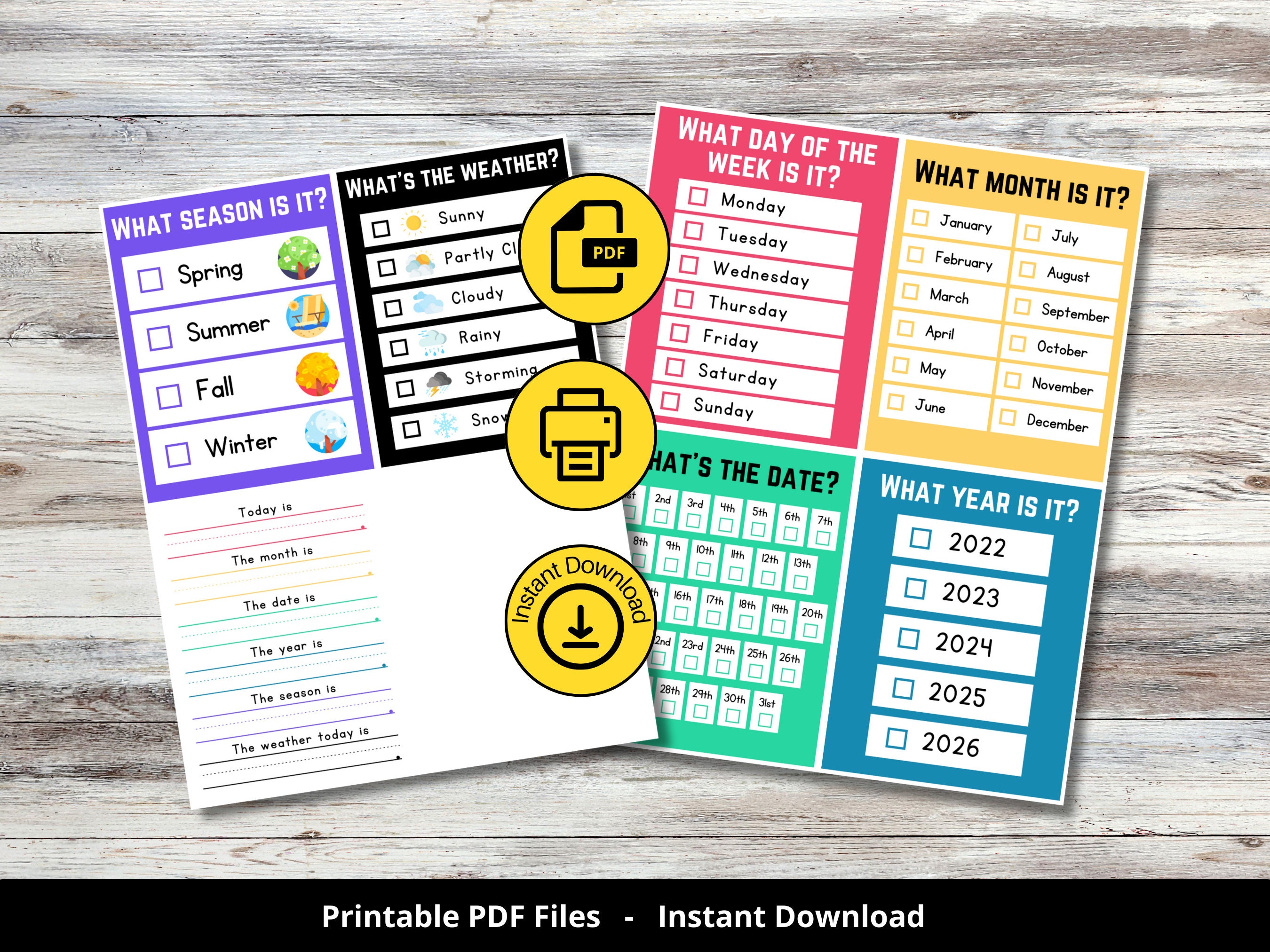 Interactive Daily Calendar and Weather Activity Set - Independent Table ...