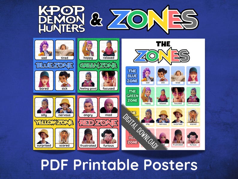 Zones of Regulation, K-pop Demon Hunters Poster, Emotional Regulation ...