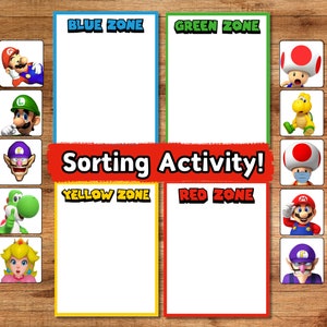 Zones of Regulation Mario Sorting Activity – Printable Emotion Game - Etsy
