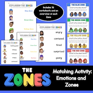 Zones of Regulation, Emotional Regulation Printable Worksheets - Etsy
