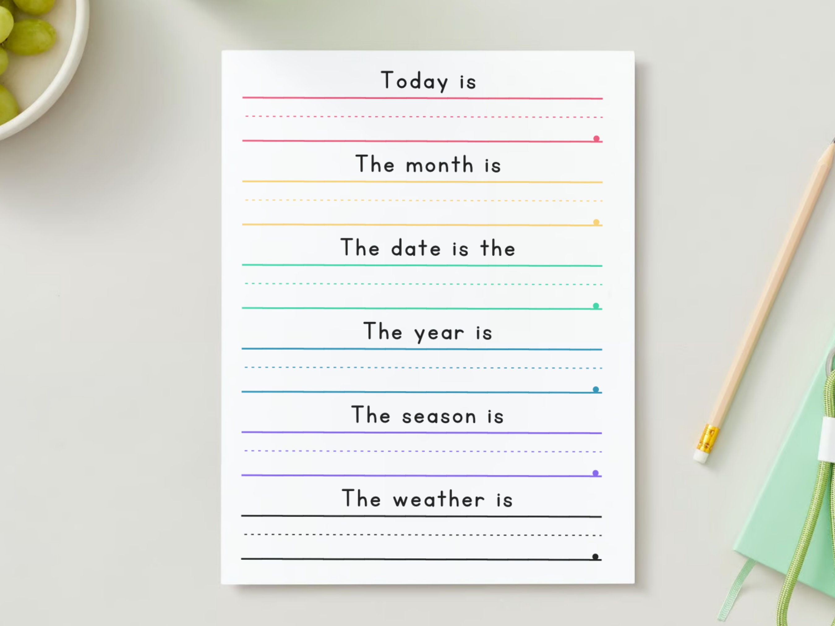 Interactive Daily Calendar and Weather Activity Set - Independent Table ...