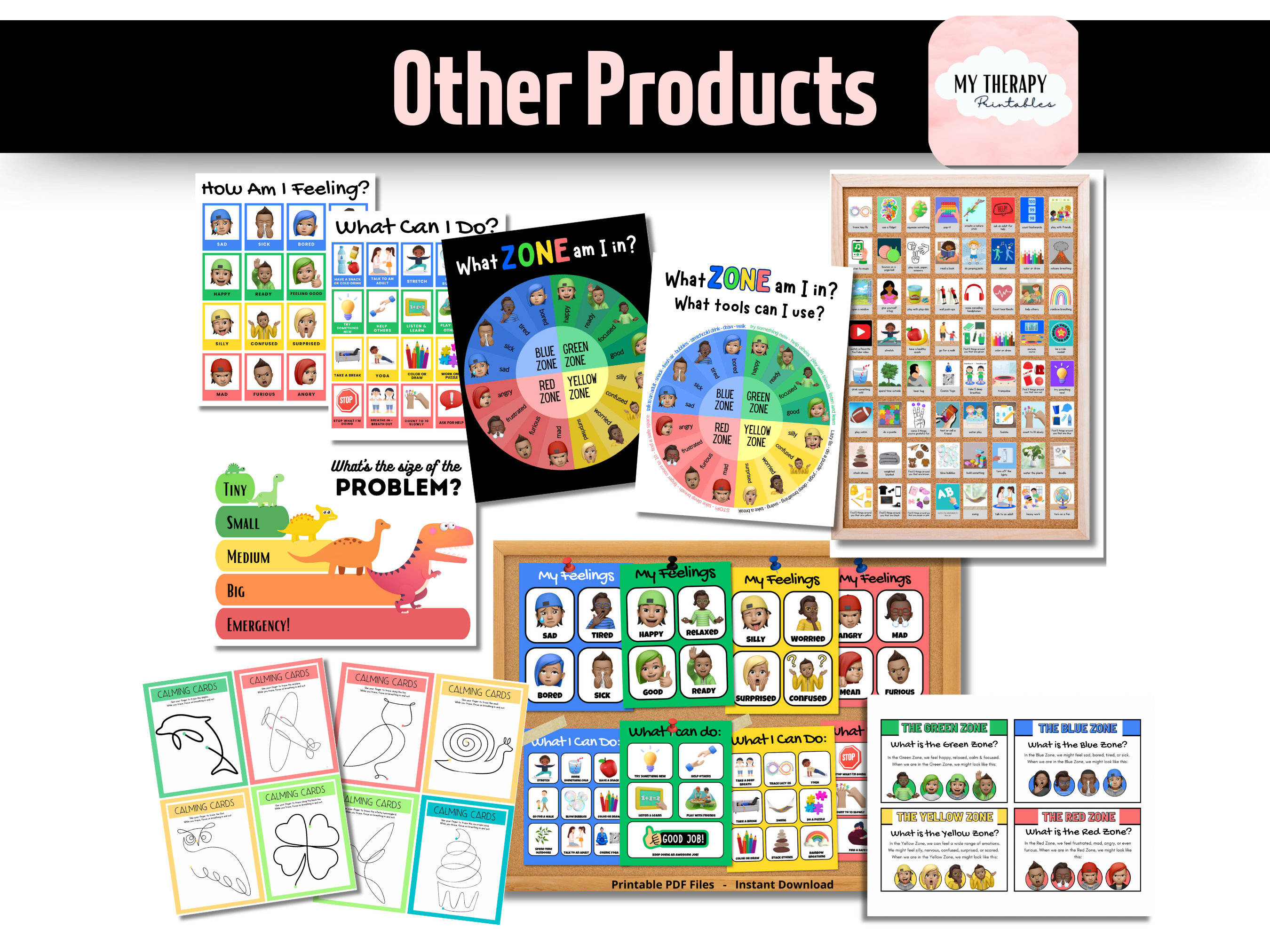 Zones of Regulation, Emotional Regulation Printable Worksheets - Etsy