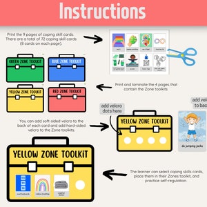 Zones of Regulation Coping Skill Cards - Self-regulation Printable ...