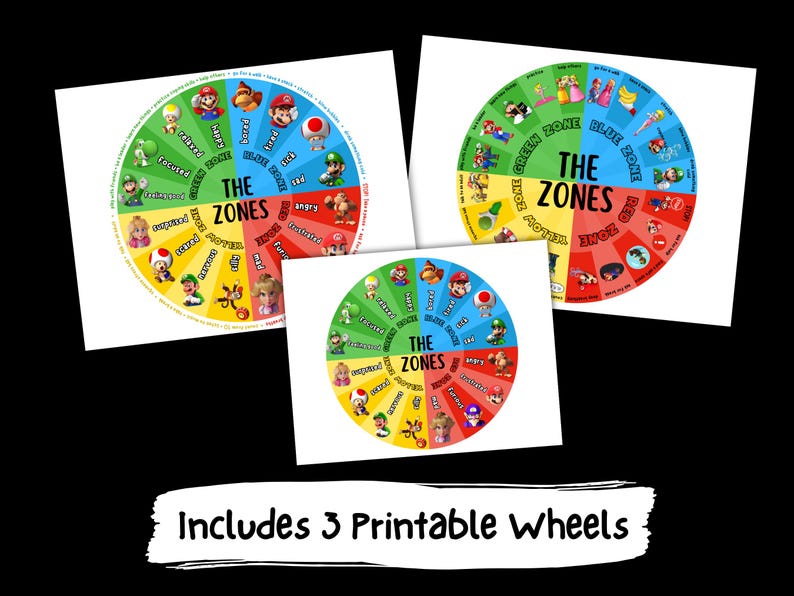 Zones of Regulation Super Mario Emotions Wheel - Etsy