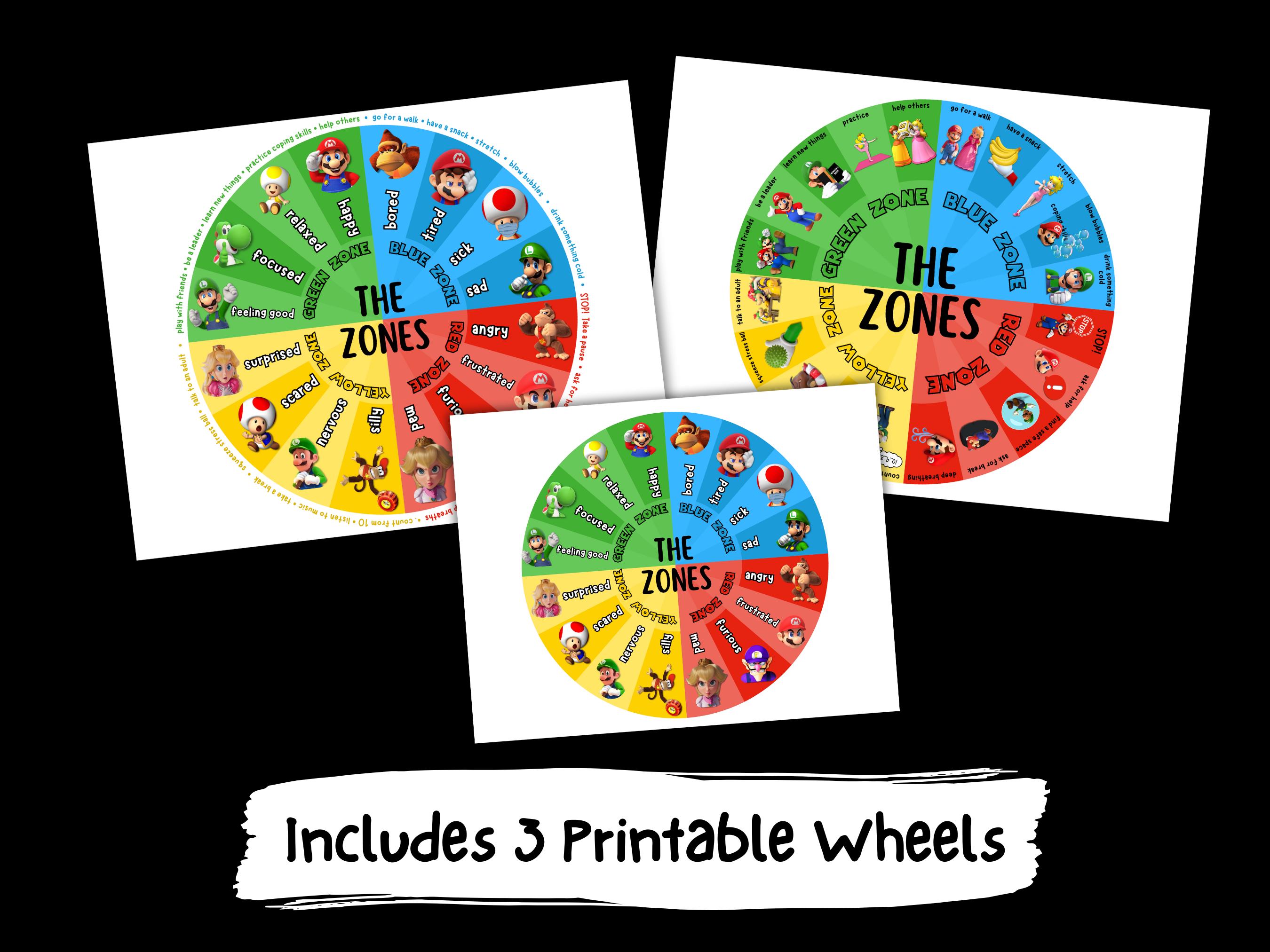 Zones of Regulation Super Mario Emotions Wheel - Etsy
