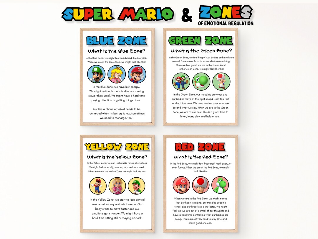 Zones of Regulation Super Mario Theme Printable Visuals - Etsy