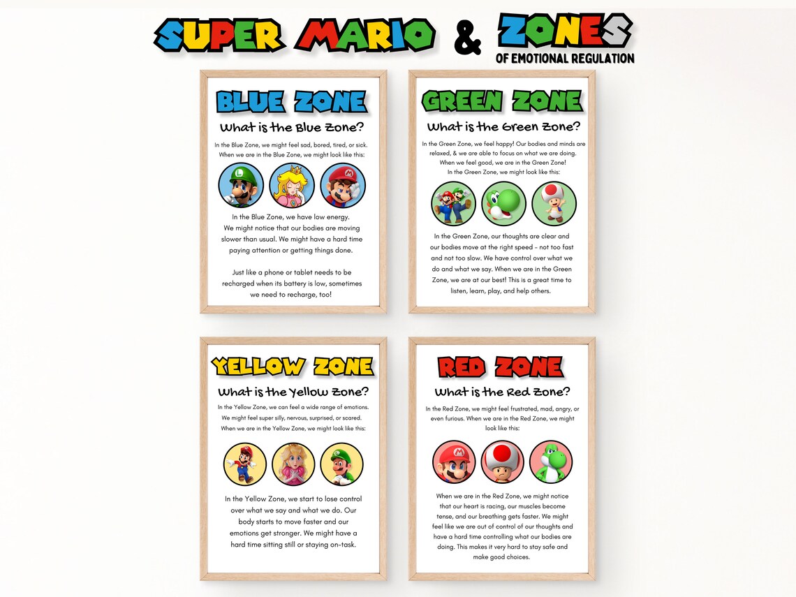 Zones of Regulation Super Mario Theme Printable Visuals - Etsy