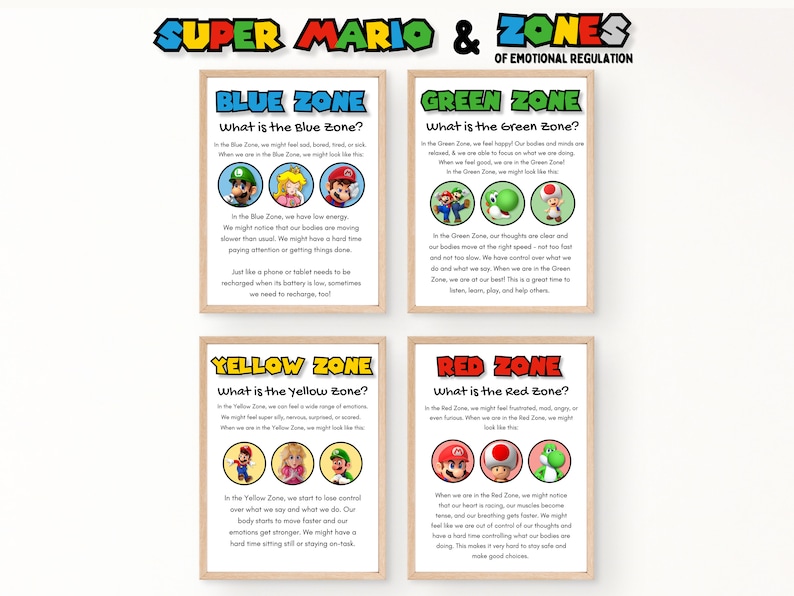 Zones of Regulation Super Mario Theme Printable Visuals - Etsy