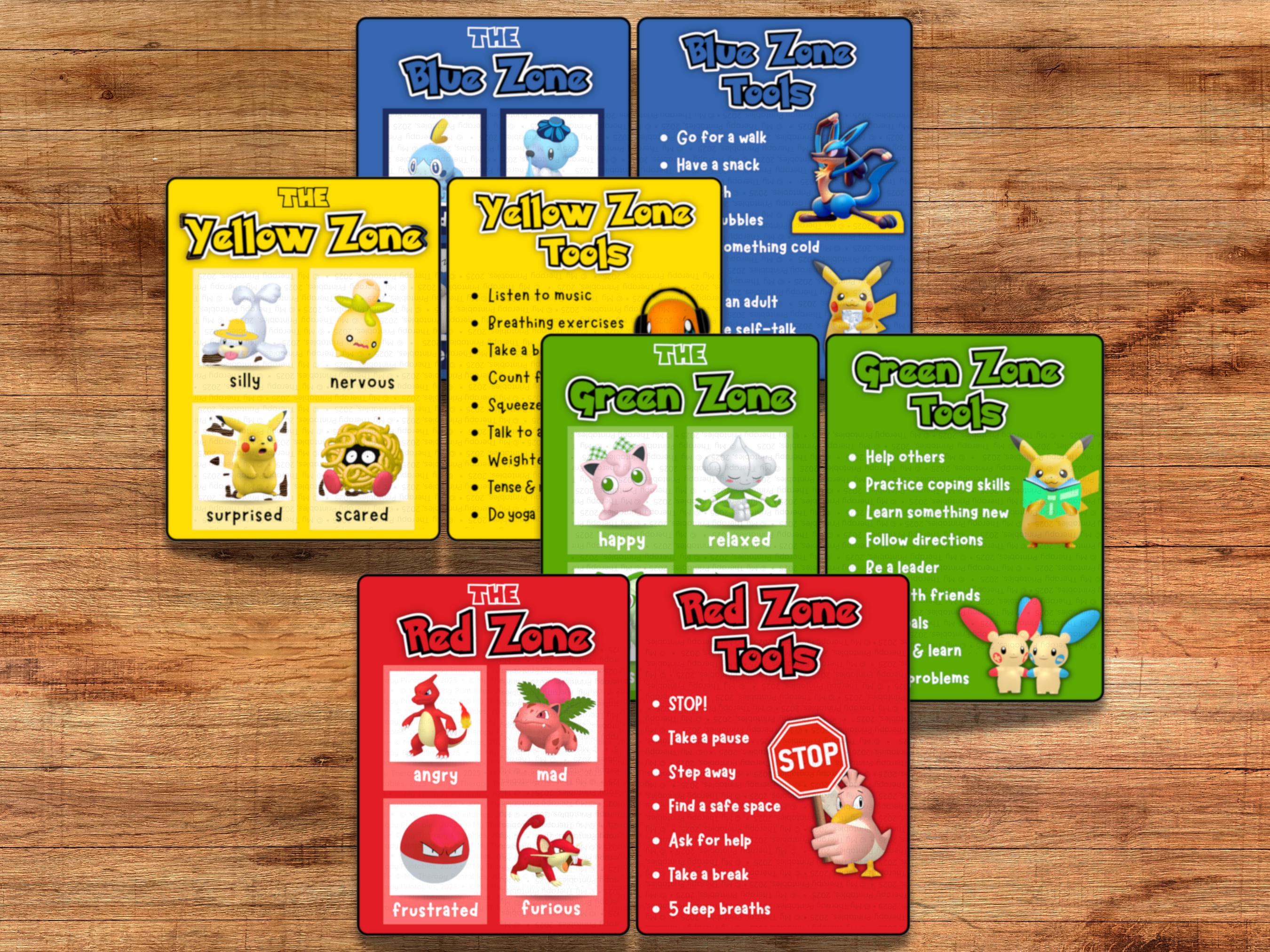 Zones of Regulation, Pokemon Themed, Visual Printables - Etsy