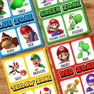 Zones of Regulation, Super Mario, Visual Printables - Etsy