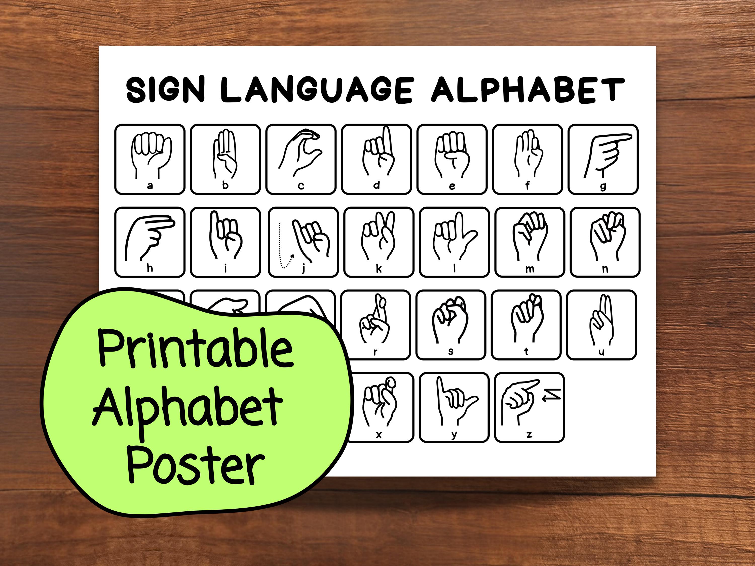 ASL Alphabet Poster and Flashcards: Sign Language Abcs (digital ...