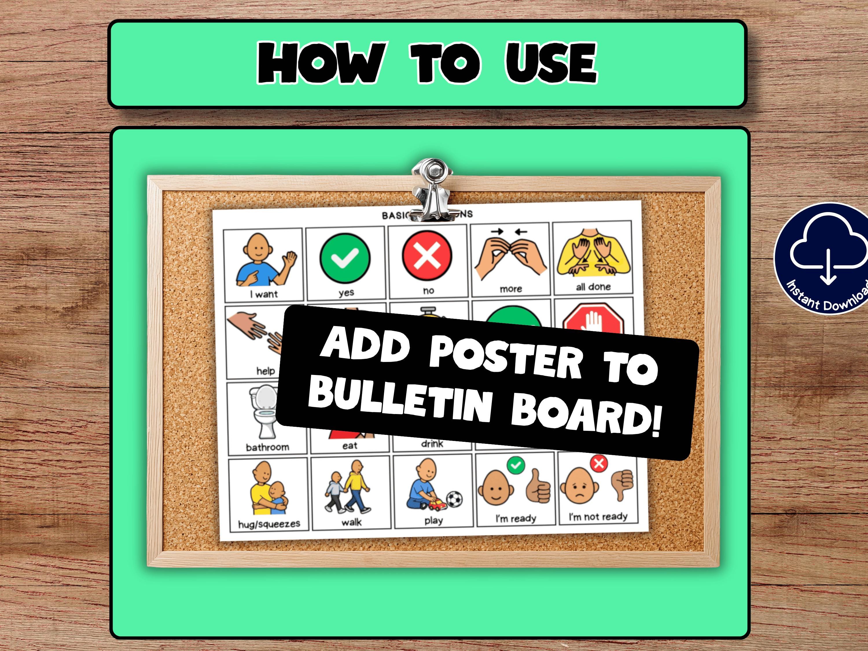 Basic Communication Pecs Board & Cue Cards, AAC Visual Aids, Nonverbal ...