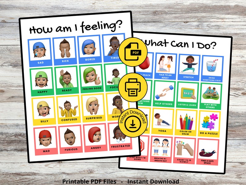 Zones of Regulation Visual Support Bundle – Emotions Chart & Coping ...