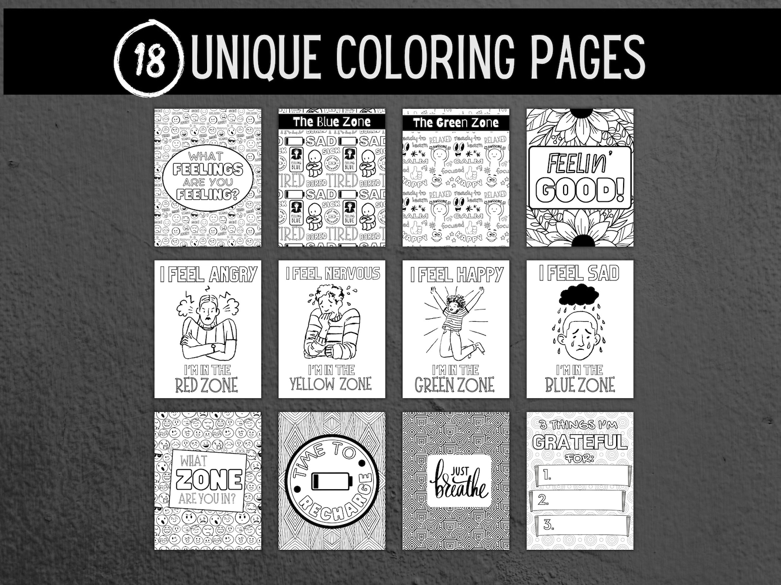Zones of Regulation Coloring Book – Printable Self-regulation ...