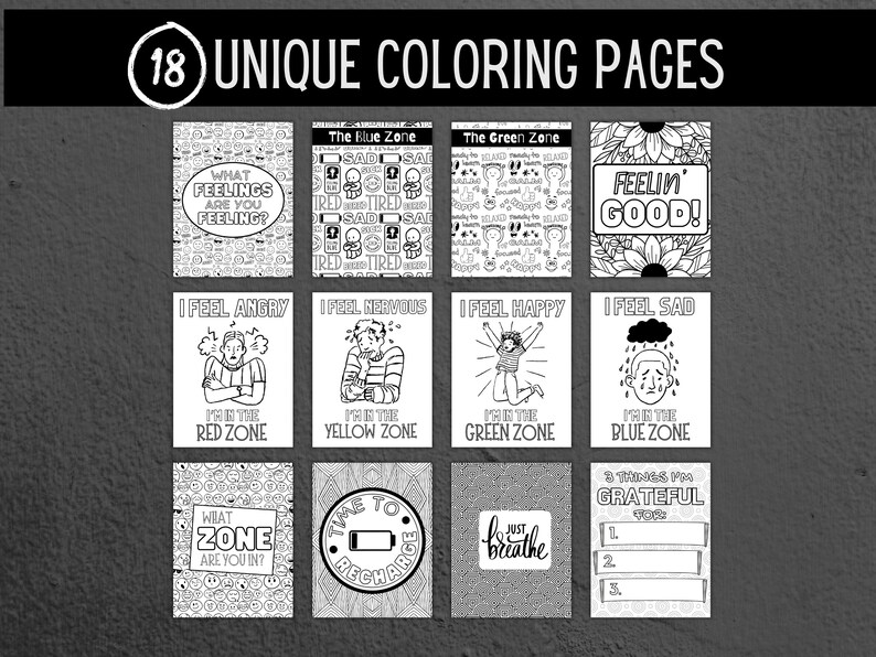 Zones of Regulation Coloring Book – Printable Self-regulation ...