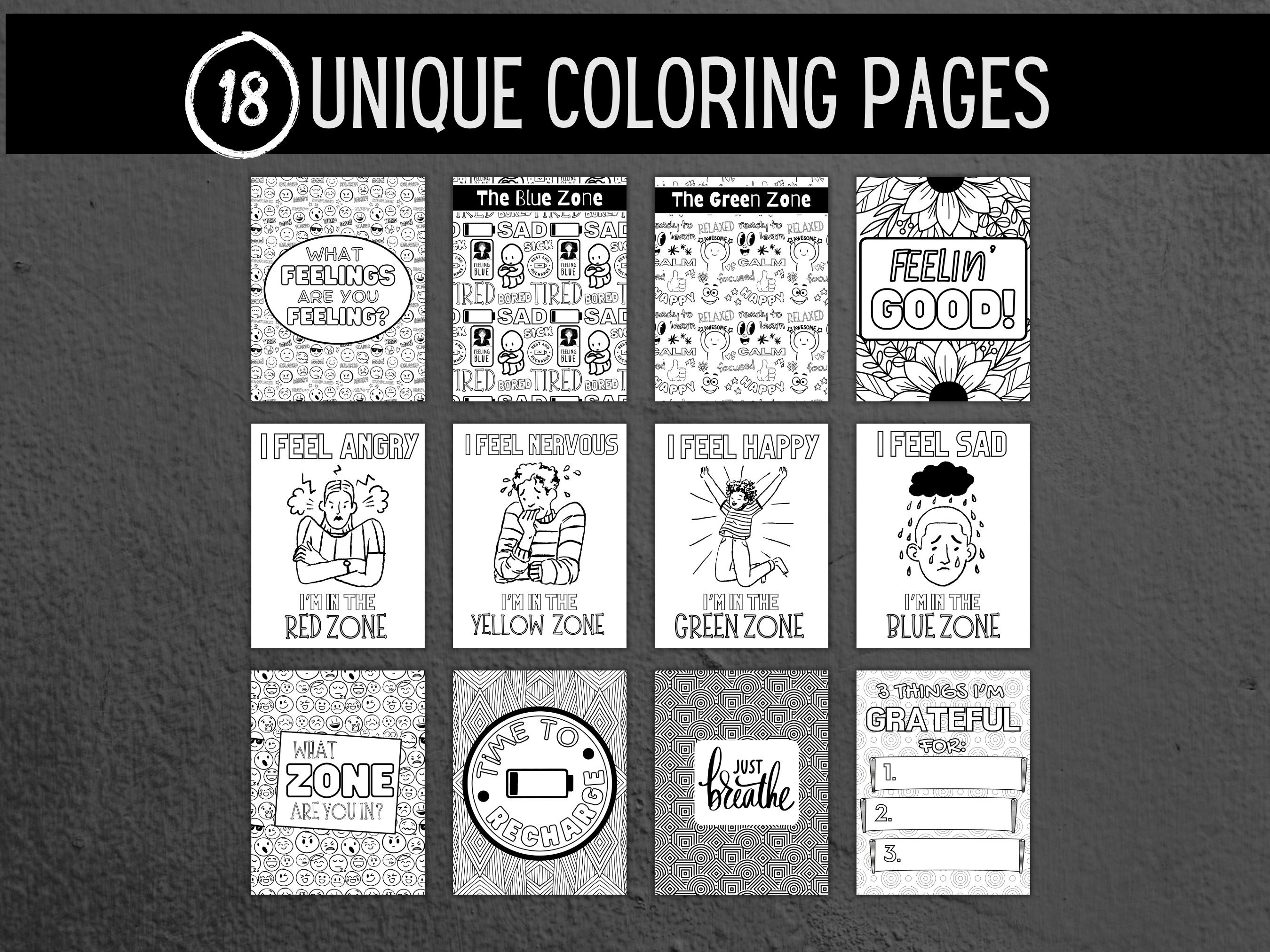 Zones of Regulation Coloring Book – Printable Self-regulation ...