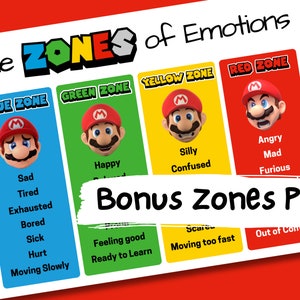 Zones of Regulation Mario Sorting Activity – Printable Emotion Game - Etsy
