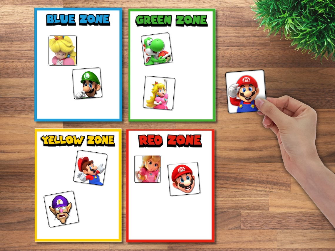 Zones of Regulation Mario Sorting Activity – Printable Emotion Game - Etsy