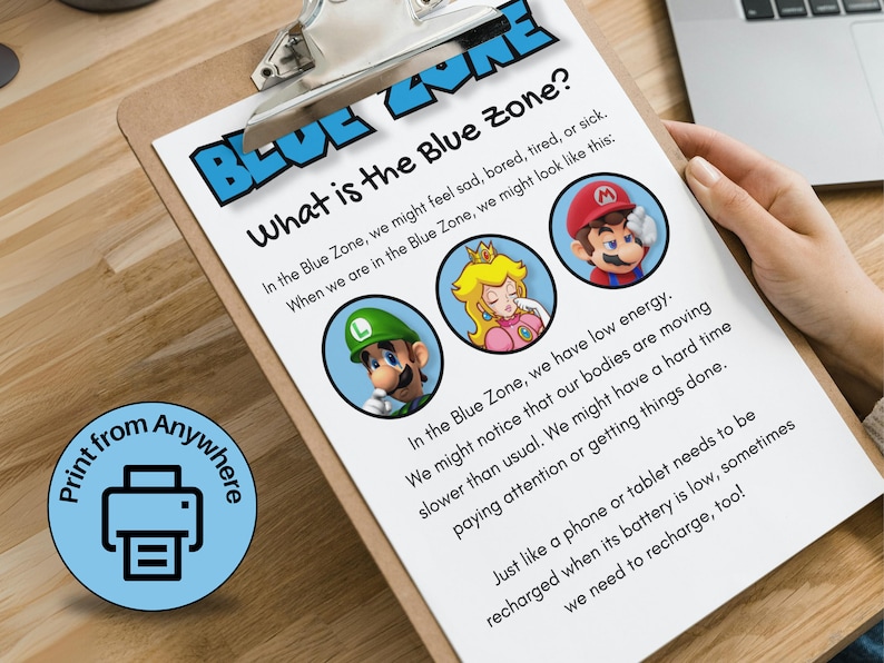 Zones of Regulation Super Mario Theme Printable Visuals - Etsy