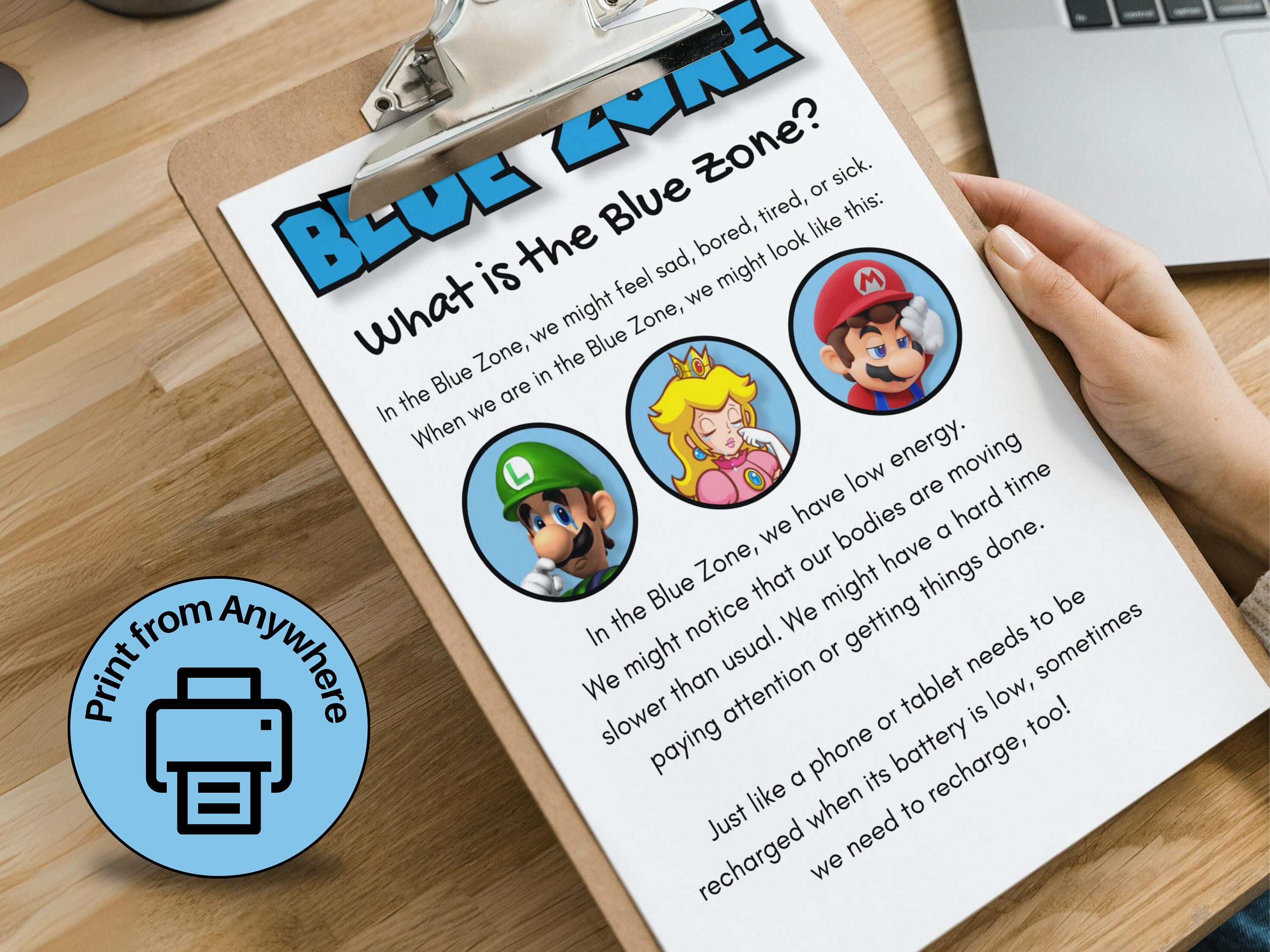 Zones of Regulation Super Mario Theme Printable Visuals - Etsy