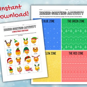 Zones of Regulation Holiday Emotions Sorting Activity - Etsy Australia