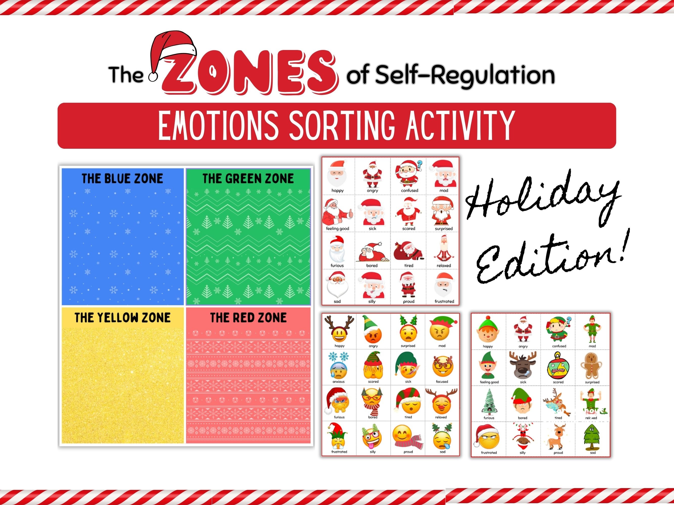 Zones of Regulation Holiday Emotions Sorting Activity - Etsy