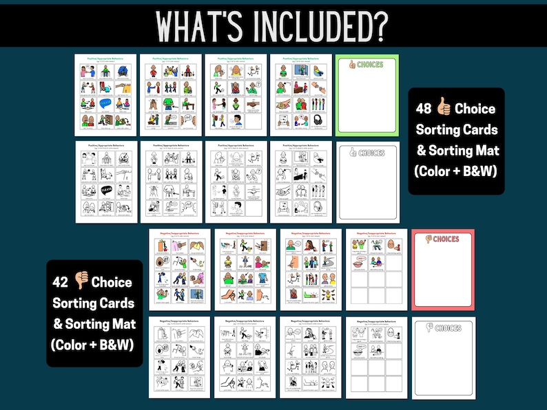 Behavior Sorting Picture Cards: Good Choice Vs. Bad Choice Social ...