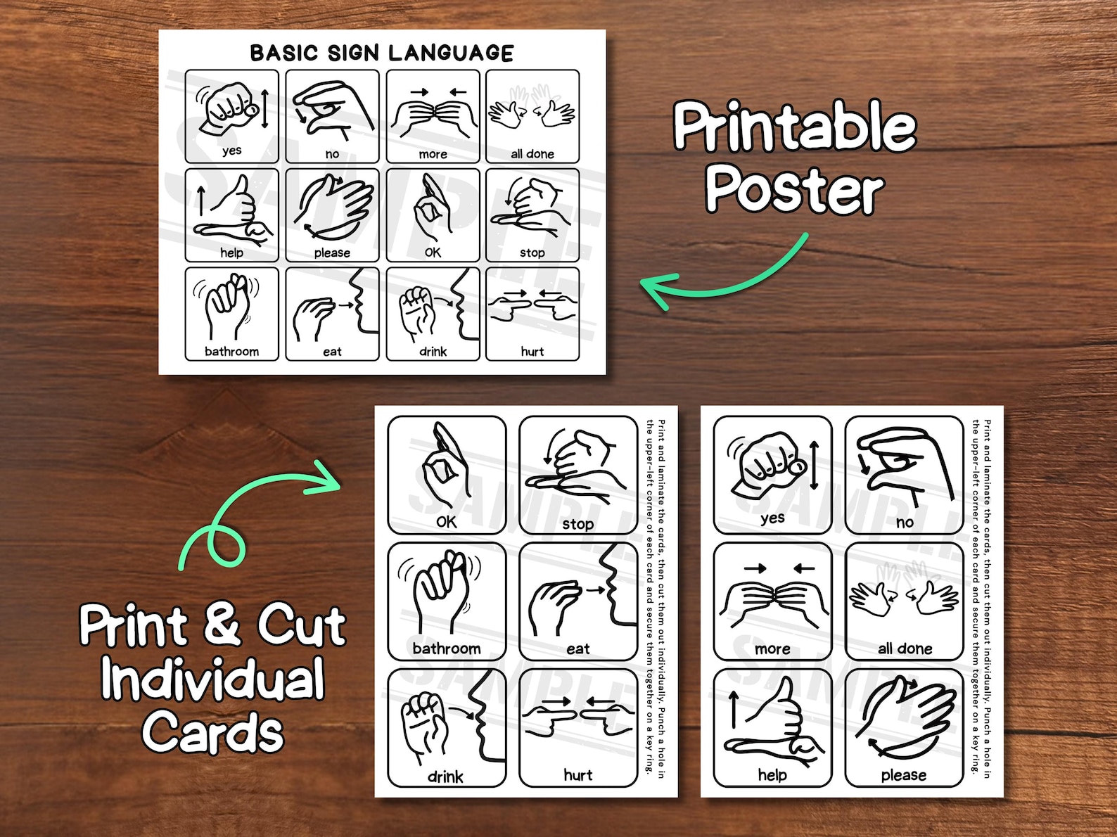 ASL Flashcards & Poster Set for Toddlers: Sign Language Learning ...