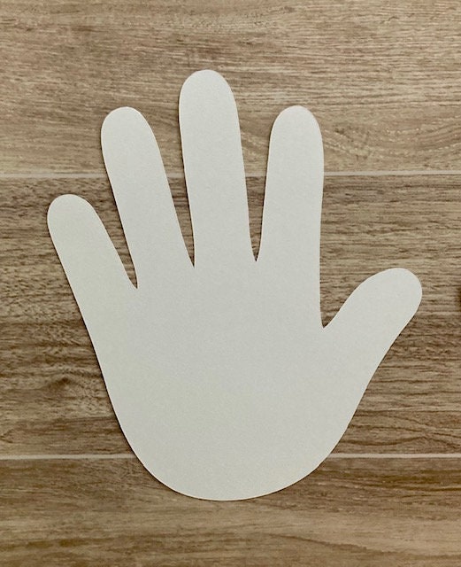 15 Hand Cutouts 5.7" White Paper 65lb Cardstock Teacher Homeschool ...
