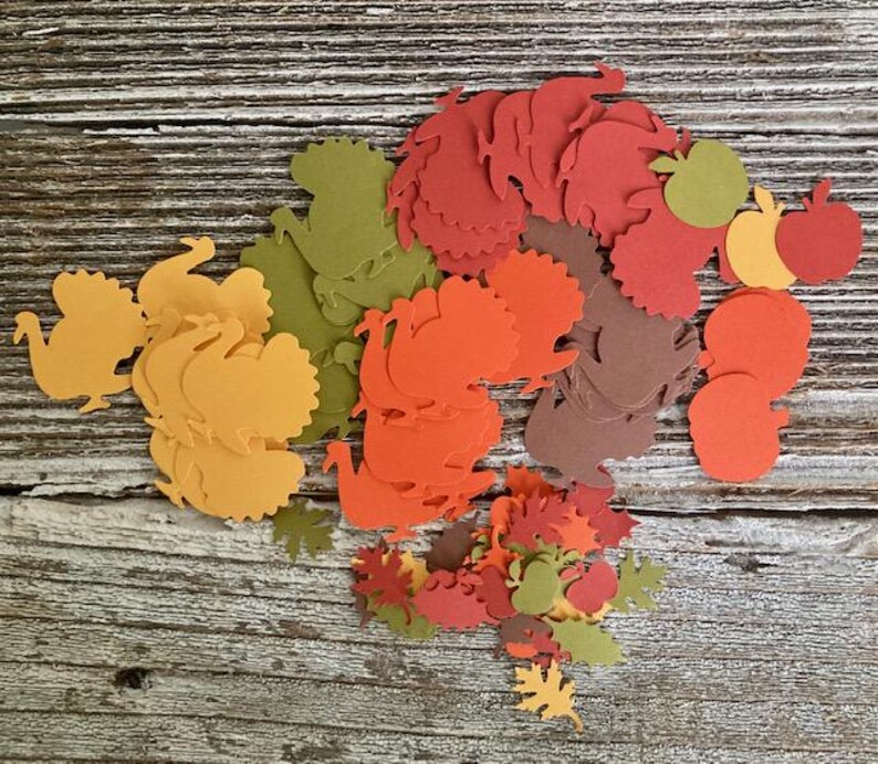 40 Turkey Cutout Shapes With Pumpkins, Fall Leaves and Apples ...