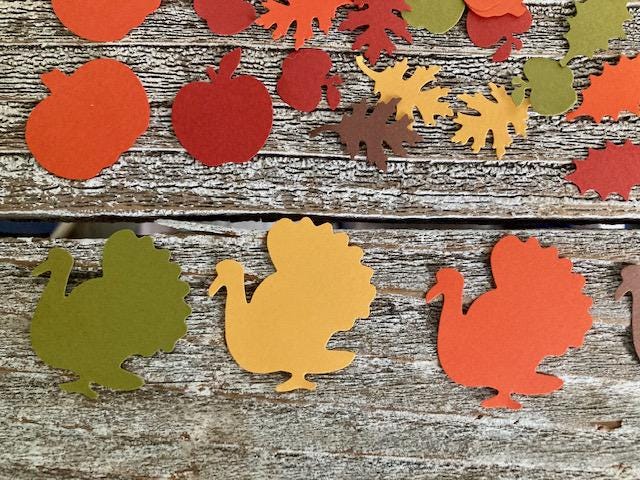40 Turkey Cutout Shapes With Pumpkins, Fall Leaves and Apples ...