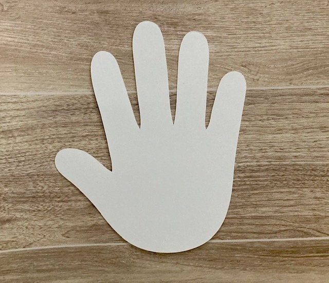 15 Hand Cutouts 5.7" White Paper 65lb Cardstock Teacher Homeschool ...