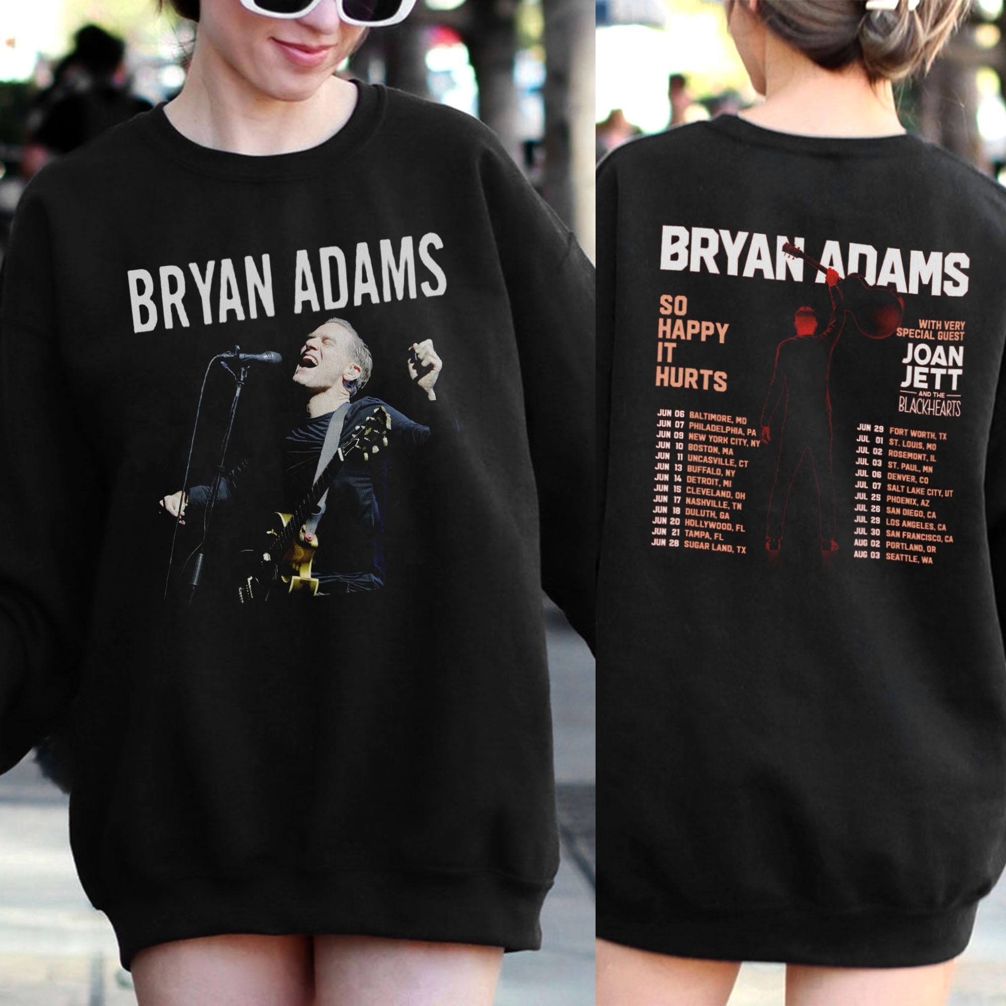 Bryan Adams Tour 2023 T-Shirt, So Happy Hurts Tour, Vintage Bryan Adams ...