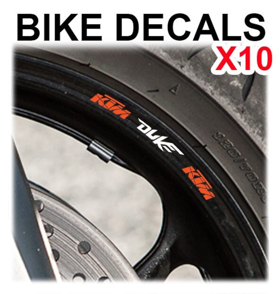 KTM DUKE Bike Wheel Stickers Motorcycle Motorbike Stripes Decals Rims ...