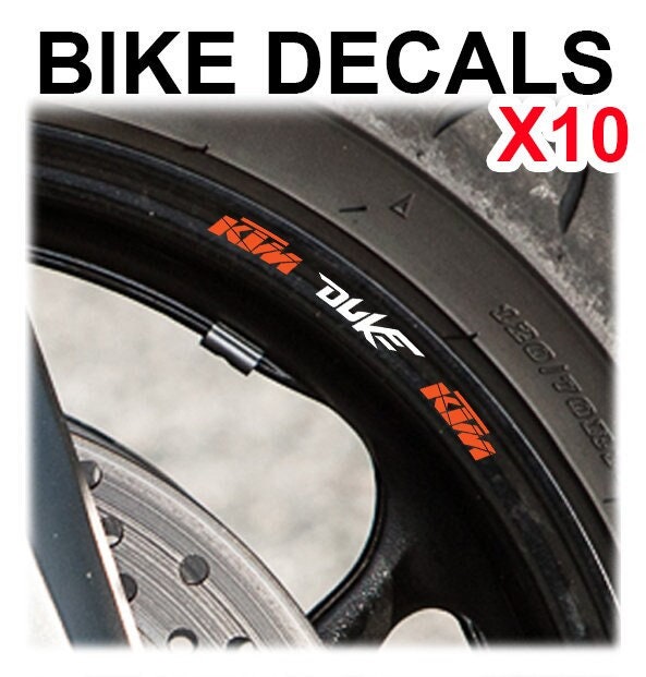 KTM DUKE Bike Wheel Stickers Motorcycle Motorbike Stripes Decals Rims ...