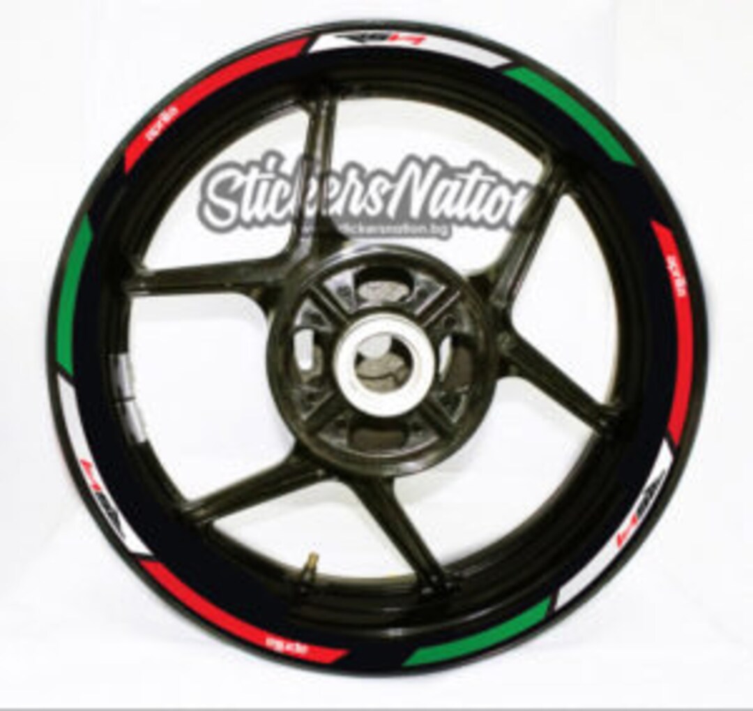 APRILIA Racing RSV4 Bike Wheel Stickers Motorcycle Motorbike Stripes ...